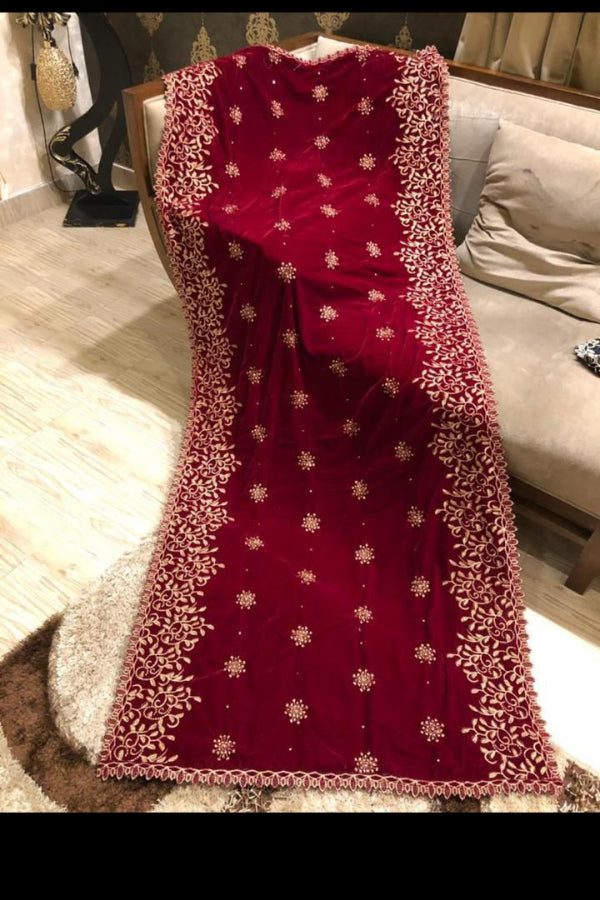 Velvet Embroidered Shawls - Ready to Wear – UZS Collection USA